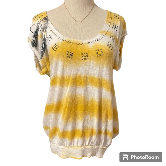 We The Free | Tops | Small Flaw Free People We The Free Tie Dye Yellow ...